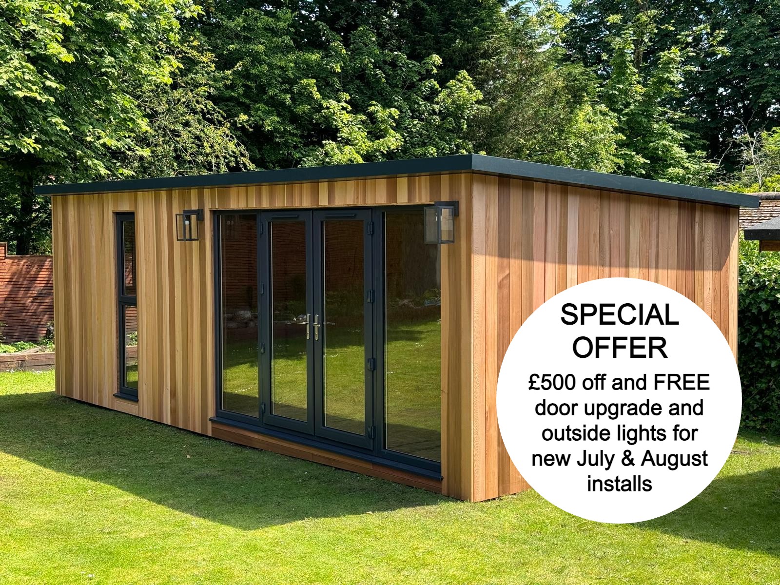 Contemporary Overhang Garden Room at Sanctum Garden Studios